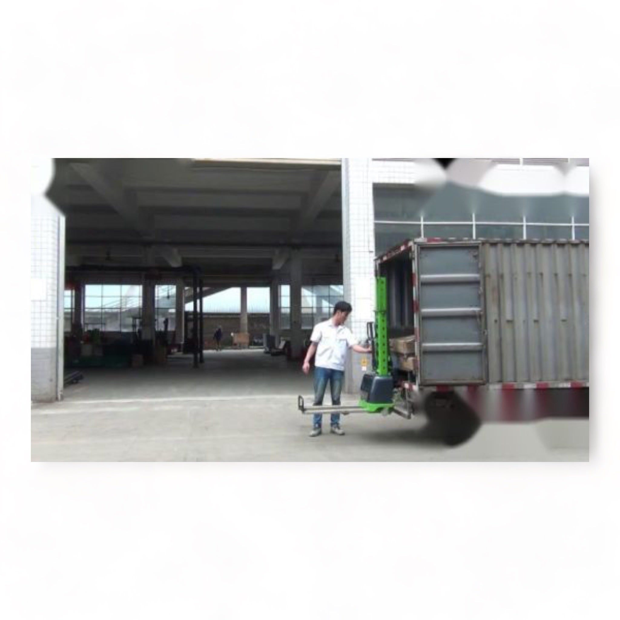 CDD05Z Semi Electric Self Loading Pallet Stacker 1100 lb + 51 '' Capac ...