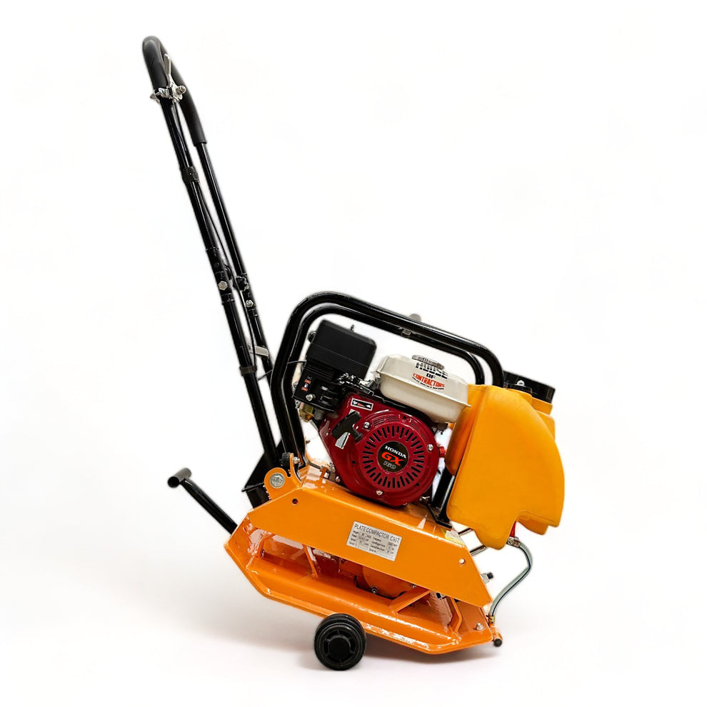 HC90 17 Inch Commercial Honda GX160 Plate Compactor + Wheel Kit + Wate ...